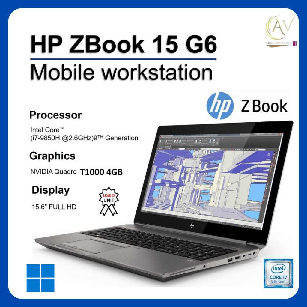 HP ZBook 15 G6 i7-9850H Mobile workstation(15.6")FHD, Core i7-9850H (9TH GEN)UP TO 4.6 GHz ...