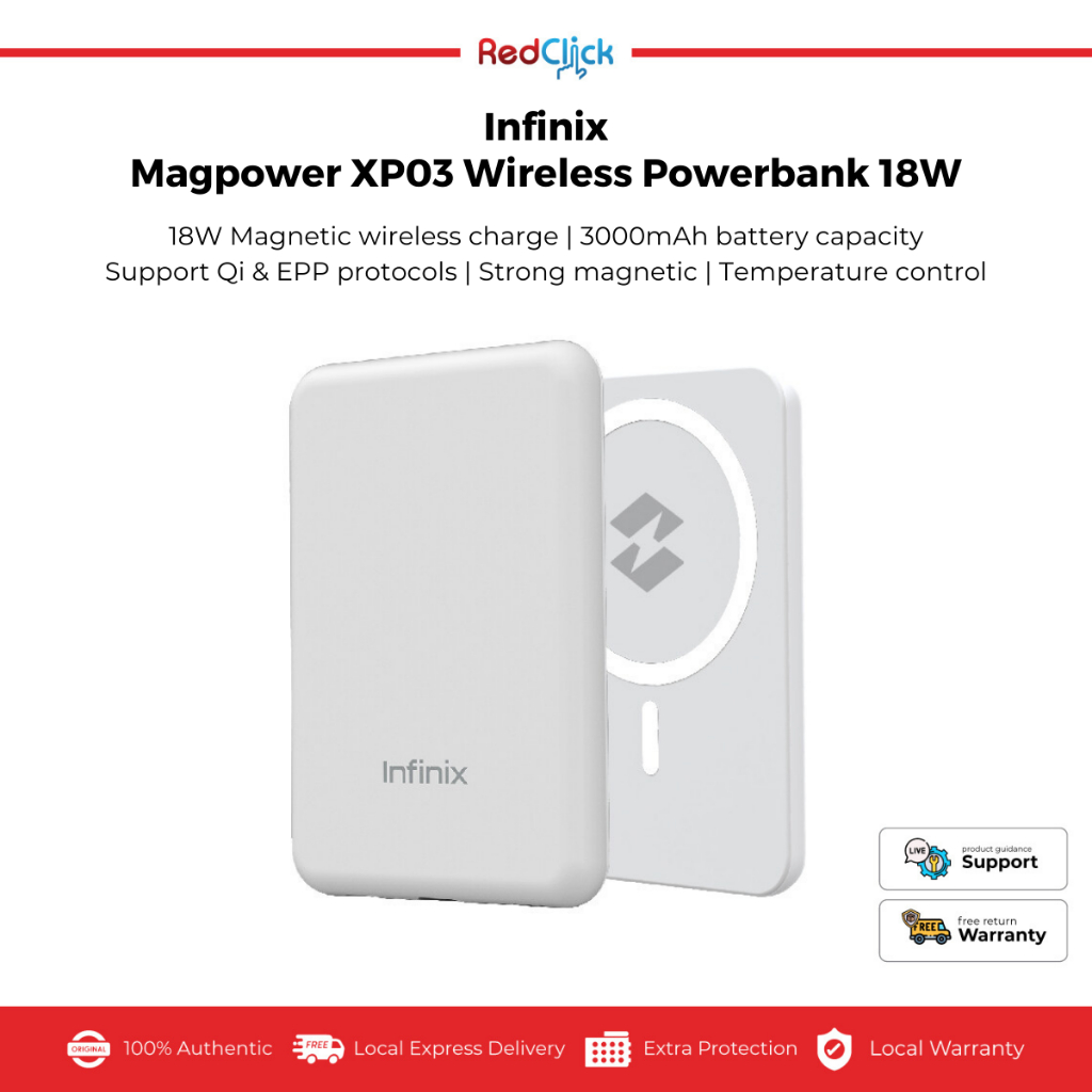 Infinix Magpower 18W 3000mAh Pengecas Mudah Alih Wayarles Wireless ...
