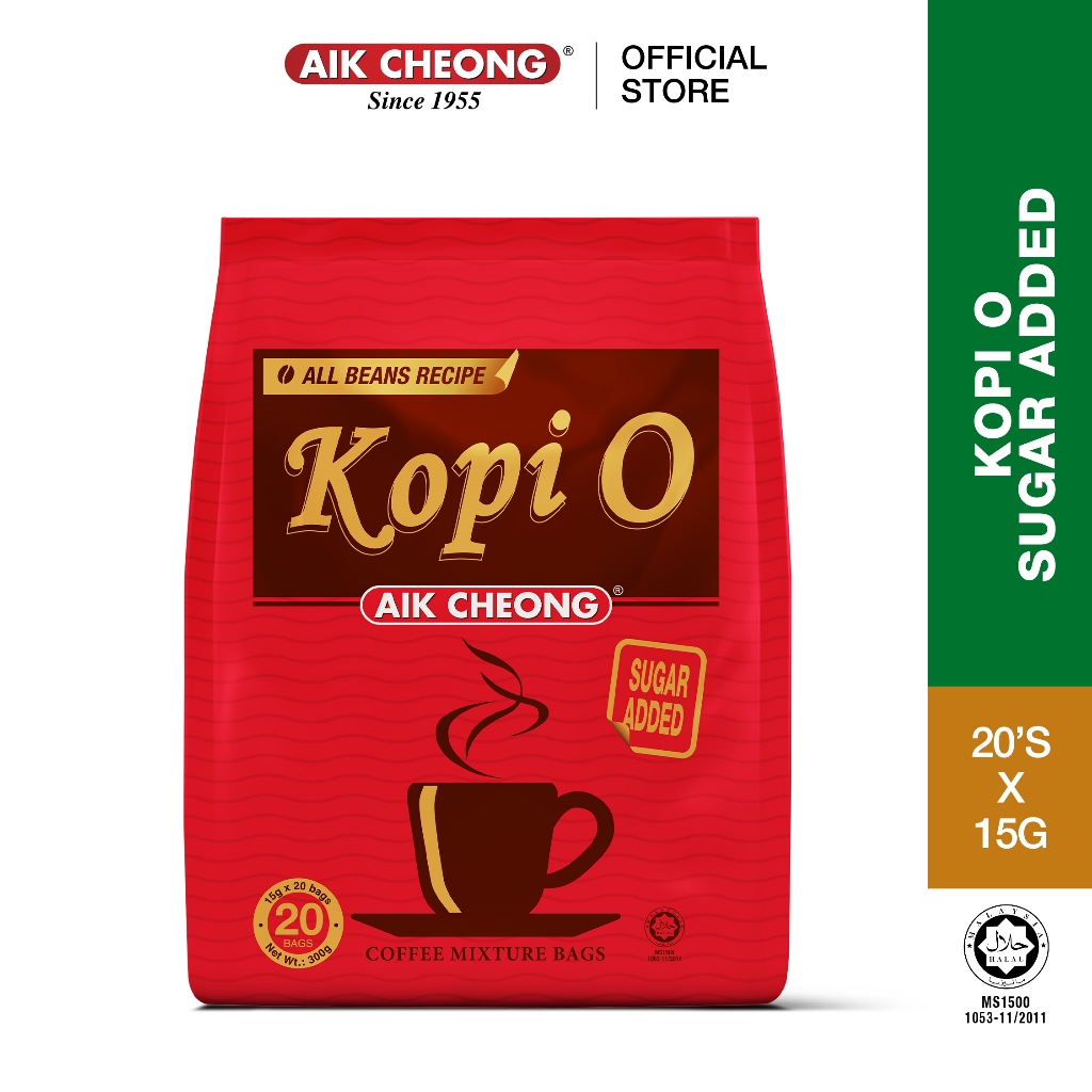 [Individual Packed] AIK CHEONG Kopi O Bag 2in1 300g (15g x 20 sachets ...