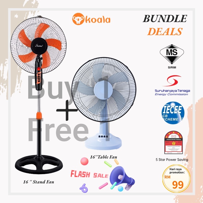 [Combination Set] Fast selling 16 inch stand fan+16 inch table fan ...