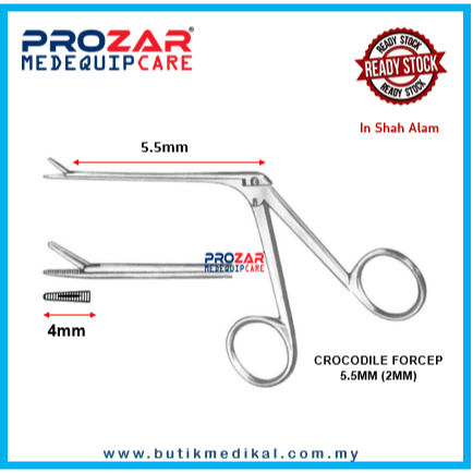 CROCODILE FORCEPS (TO REMOVE FOREIGN BODIES FROM EAR OR NASAL CAVITIES ...