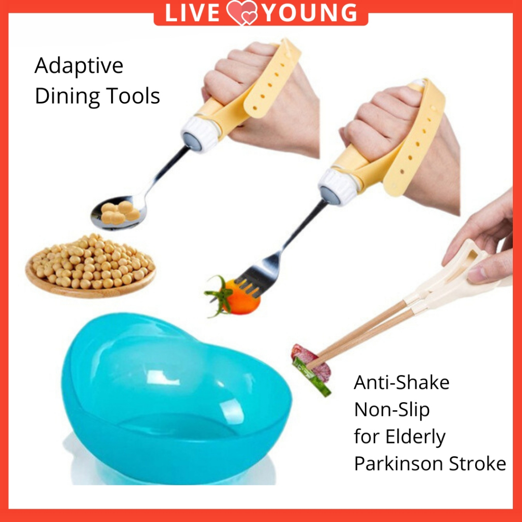 Parkinson Stroke Rehab Arthritis Anti Shake Slip Hand Tremors Aid Meal ...