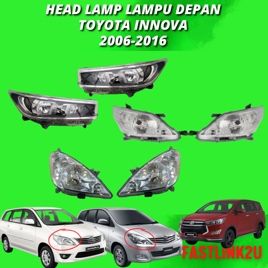 Fastlink Toyota Innova 2006-2016 Head Lamp Headlamp Front Lamp Lampu ...