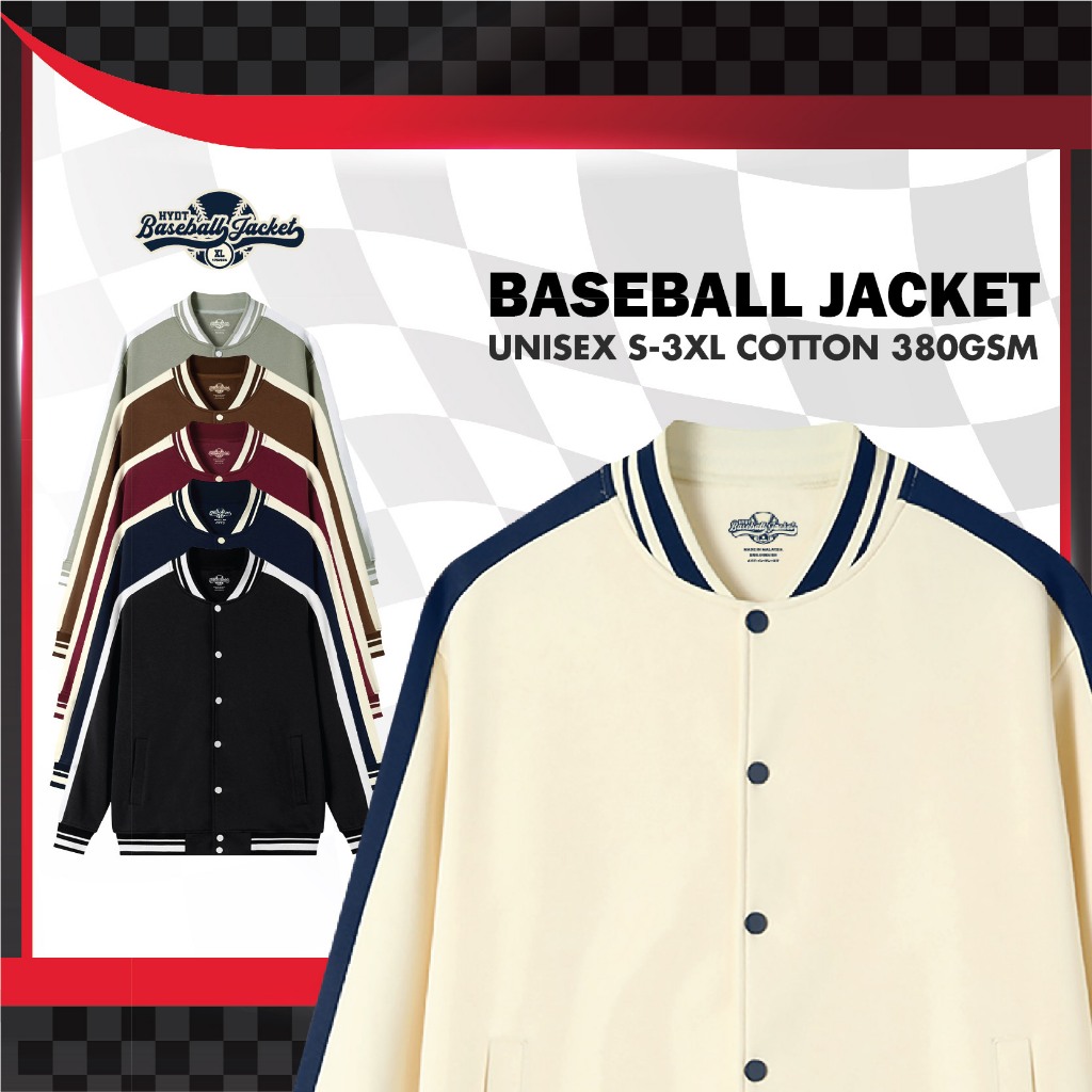 Baseball Jacket Tebal 380gsm Heavyweight Trendy Design Streetwear ...