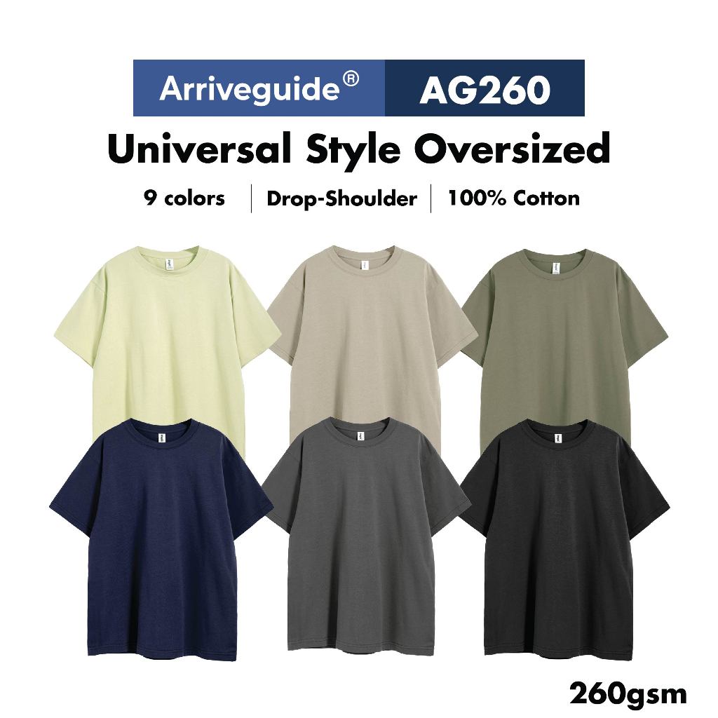 ARRIVE GUIDE Universal Style Oversized Men T-shirt 260gsm Unisex Cotton ...