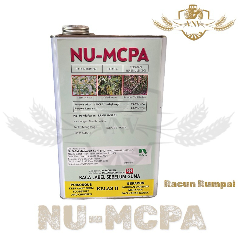 NU-MCPA 4Liter /MCPA iso ocryl ester 79.5%/Racun rumpai | Shopee Malaysia