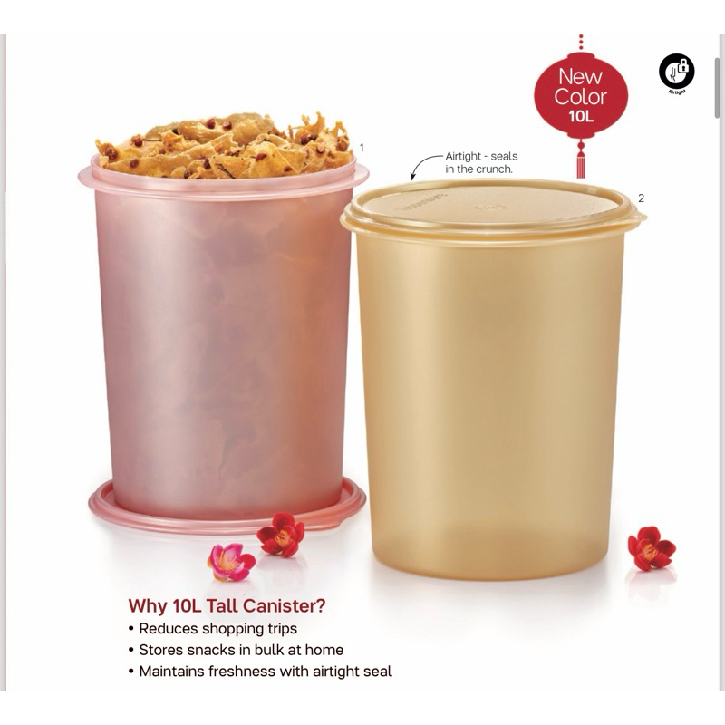 TUPPERWARE TALL / DECO / GIANT CANISTER / BEKAS BESAR /BEKAS KEROPOK ...