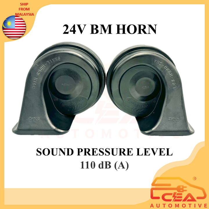 24V Truck Lorry Bus Trailer BM Horn 1set Snail Ruby Twin Tone Power ...