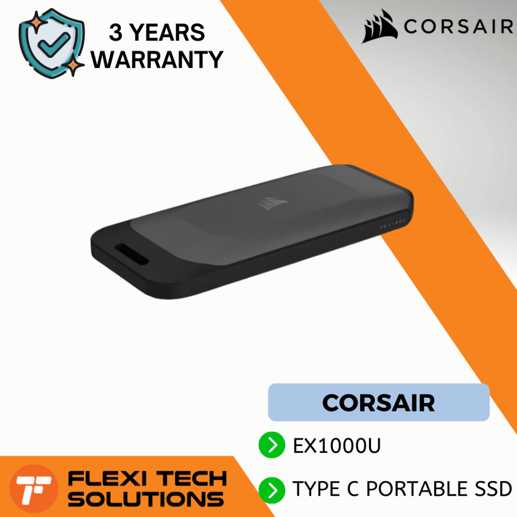 Flexi Tech EX1000U Portable Solid State USB Type-C Storage Drive - 1TB ...