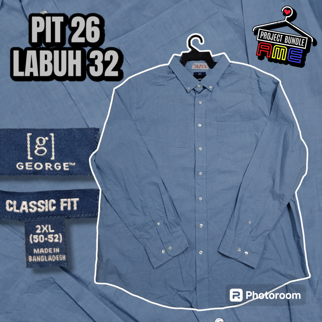 Kemeja Shirt Bigsize Oversize 2XL (Pit 26 Ukuran Dada 52 inch) | Shopee ...