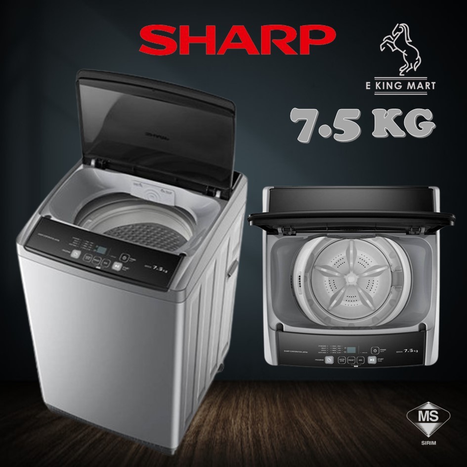 Sharp 7.5KG Washing Machine ESX7021 Glass Door Top Load Washer Fully ...