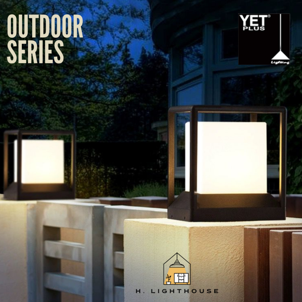 YETPLUS Lampu Luar Rumah Lampu Pagar B0161 B0162 Modern Cubic Weather ...