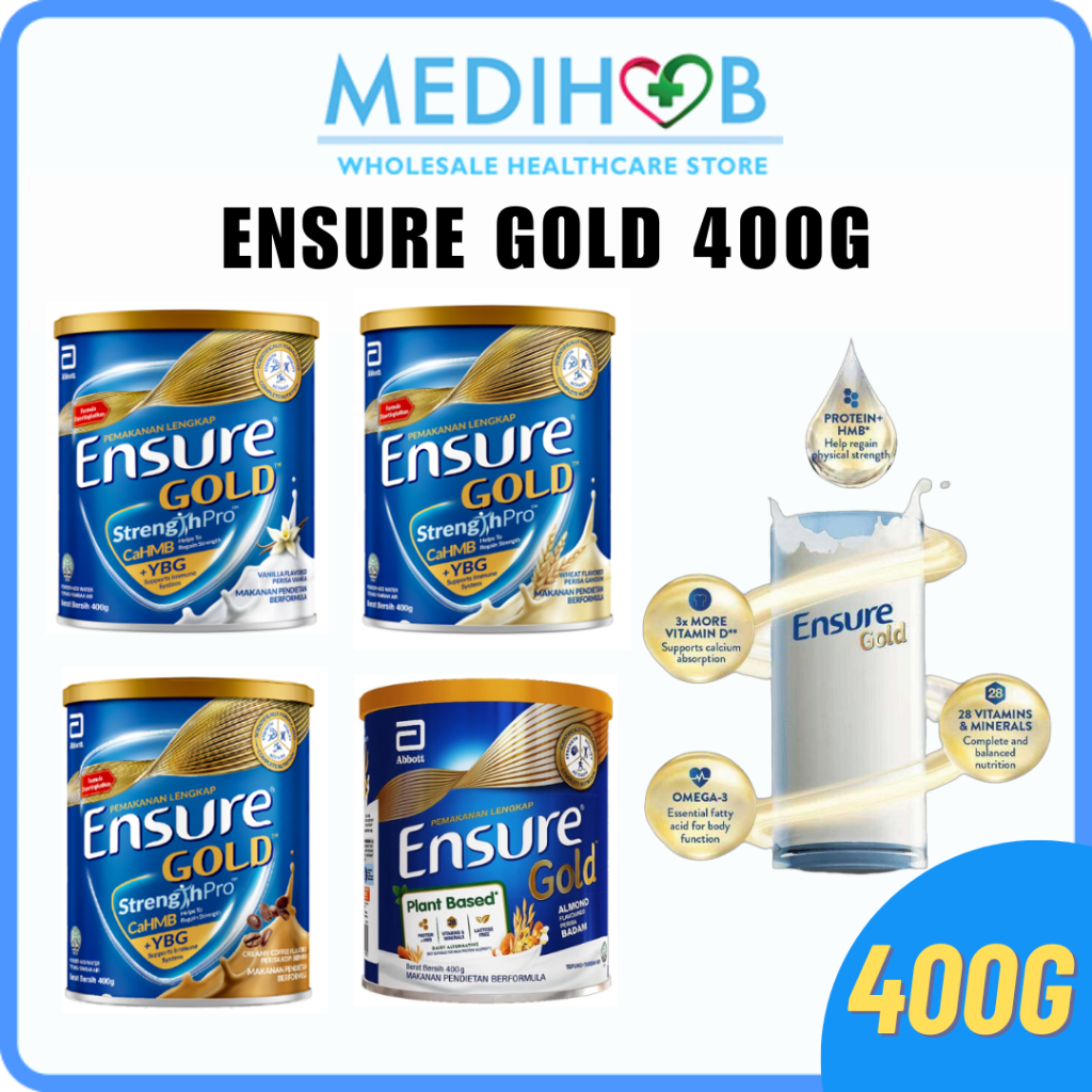 Ensure Gold 400g Tin Vanilla/Wheat/Coffee/Almond (2026) | Shopee Malaysia