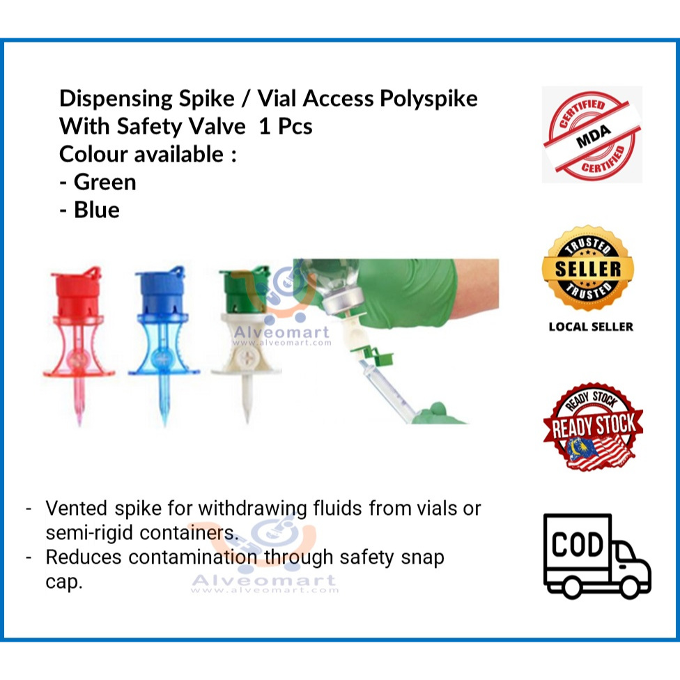 Dispensing Spike / Vial Access Polyspike With Safety Valve 1Pcs ...