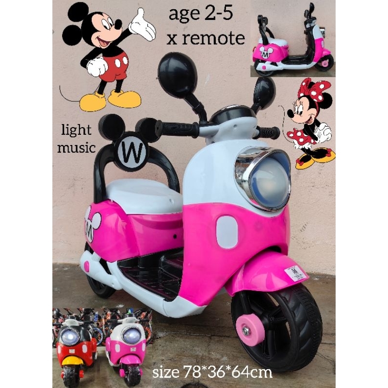 VVM: KIDS RIDE ON ELETRIC MICKEY MOUSE MOTOR BUDAK ELETRIK VESPA ...
