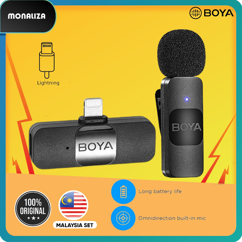 Boya Wireless Microphone Single Mic Ultracompact (Lightning/Type-C ...