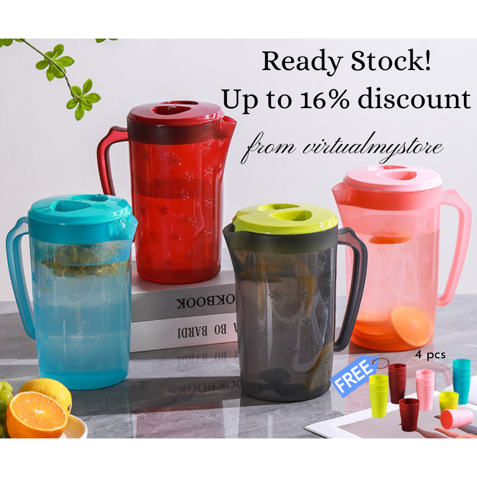 NEW ARRIVAL WATER JUG PLASTIC SET WITH CUPS 2.0L/SET JUG AIR PLASTIK ...