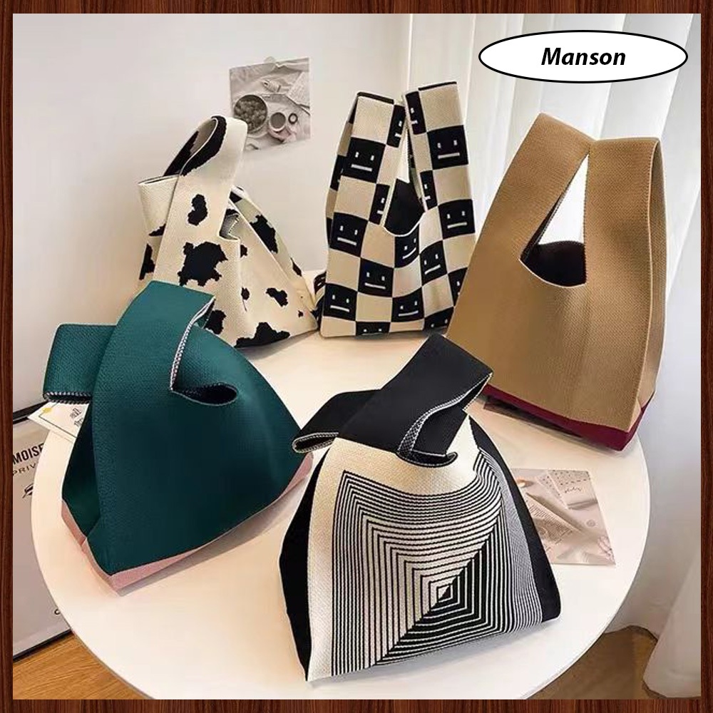⚡Ship In 24h⚡Premium Quality Knitted Handbag Girl Bag Woven Bags Tote ...