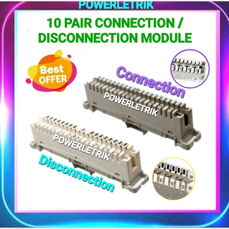 🔥READY STOCK🔥 TELEPHONE 10 PAIR DISCONNECTION MODULE / TELEPHONE 10 ...