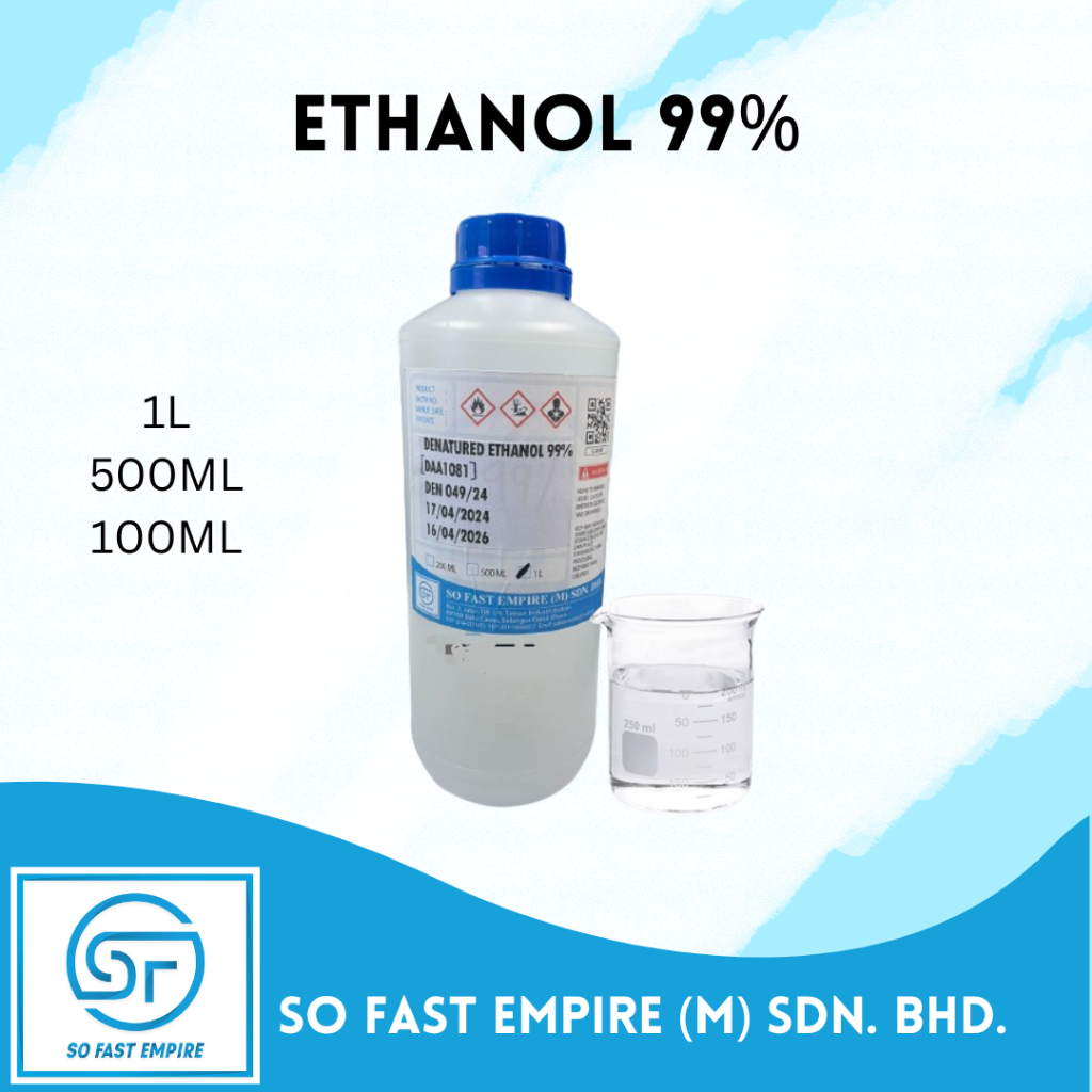 Ethanol Alcohol 99% (Denatured Absolute Ethanol-DAA1081) 200ml/500ml/1L | Shopee Malaysia