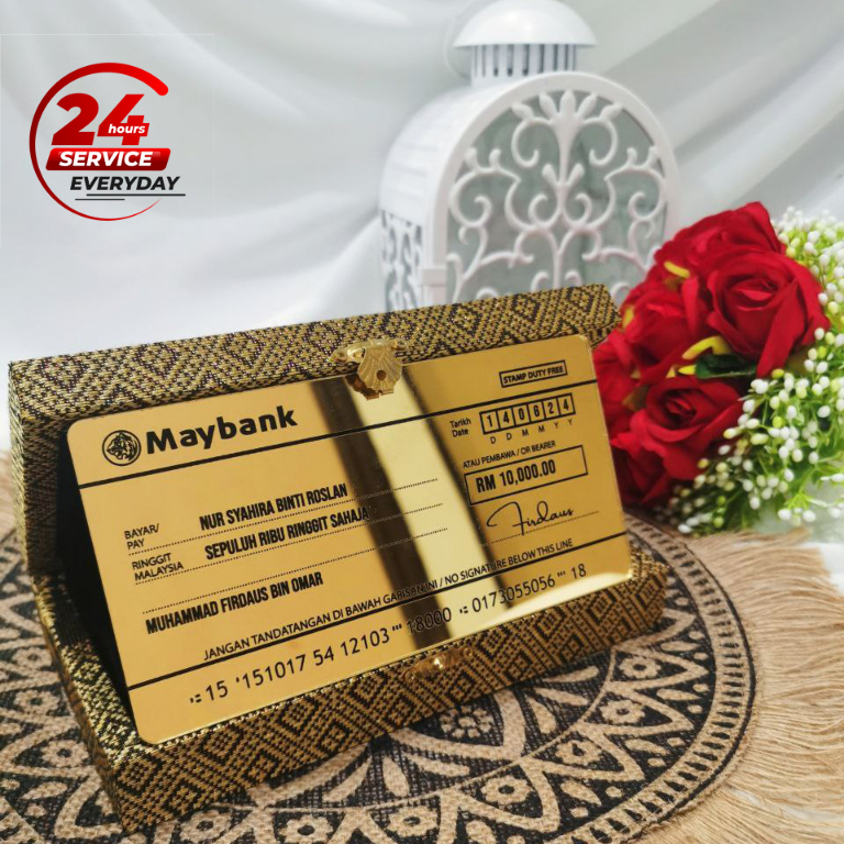 Replika Cek Hantaran Box Baldu/ Mockup Cheque Hantaran | Shopee Malaysia
