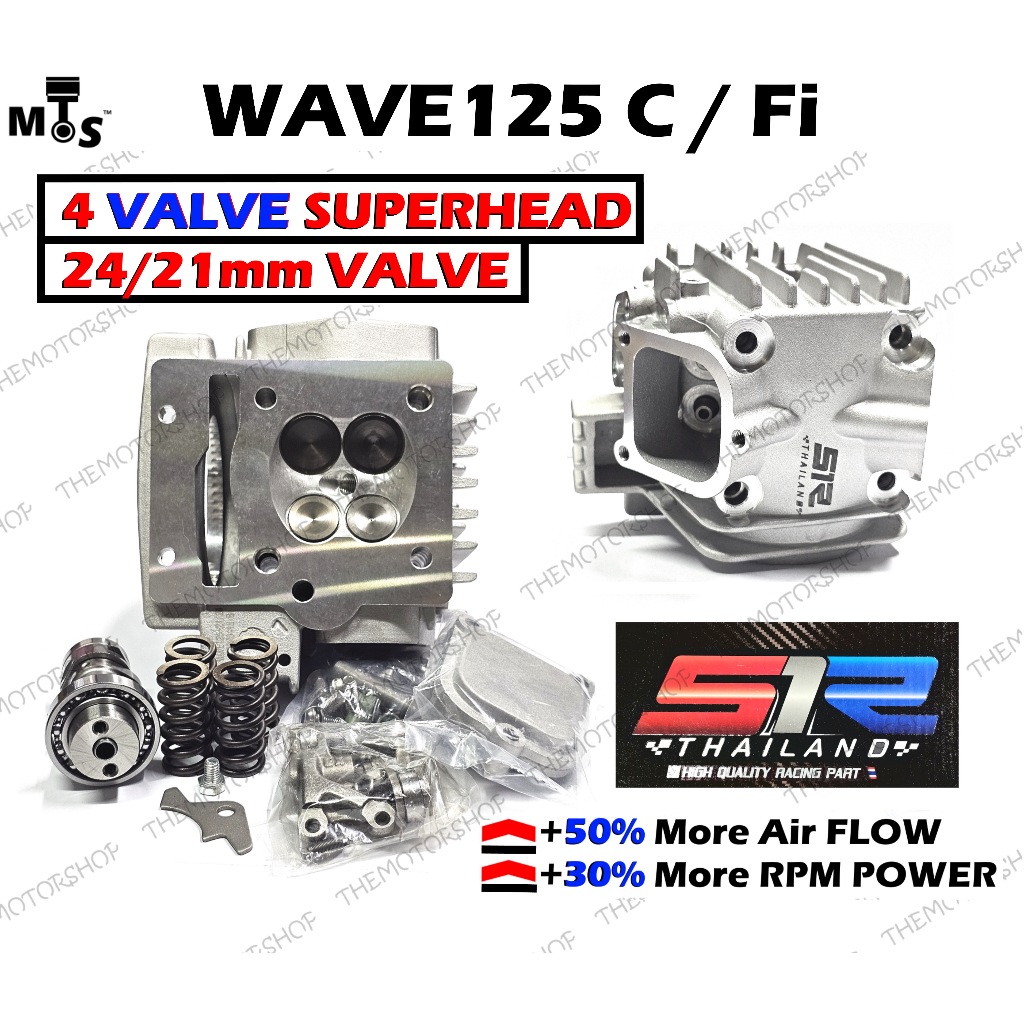 👍WAVE125 4V S1R / LEO 4V 65mm/68mm HEAD BLOCK WAVE125 W125 4 Valve ...
