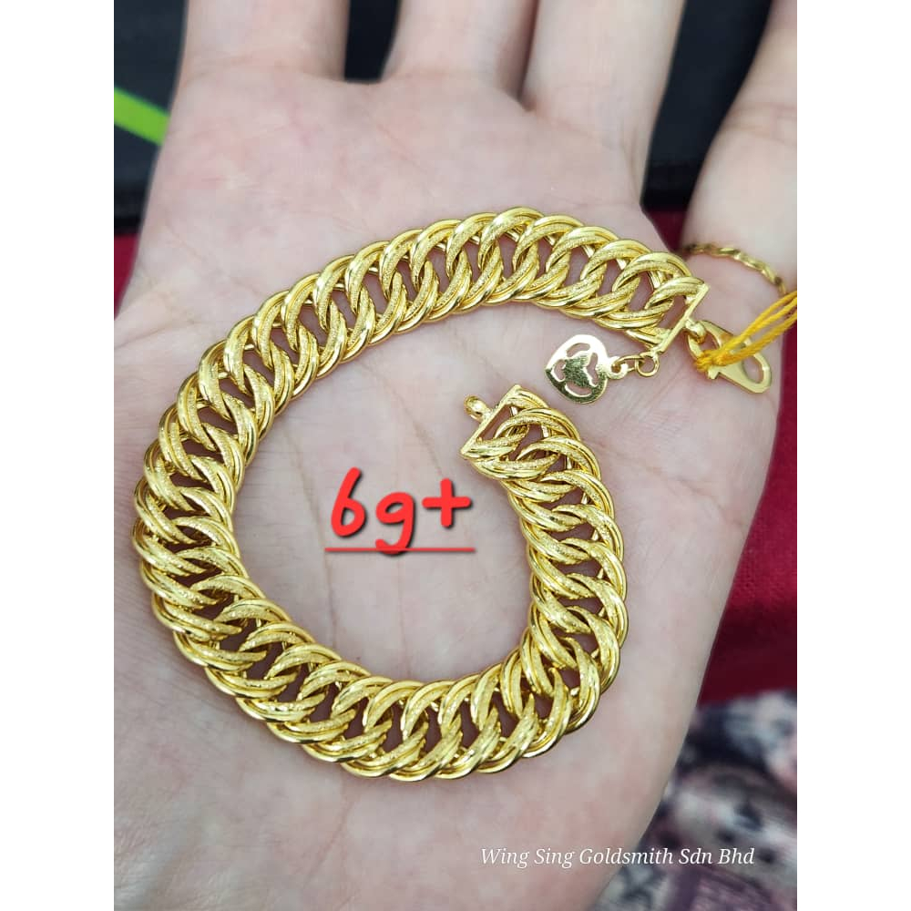 Wing Sing Rantai Tangan Coco Pasir Bajet Emas 916/ Wing Sing 916 Gold Budget Coco Sandy Bracelet ...