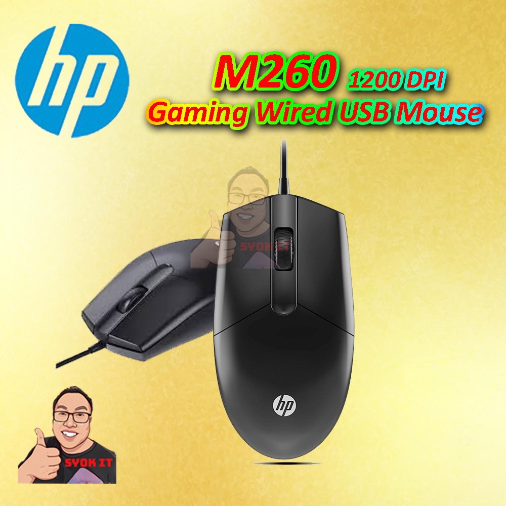 HP WIRED MOUSE M260 1200DPI Optical Computer Mouse Office Ergonomic USB Gaming Mice for Laptop ...