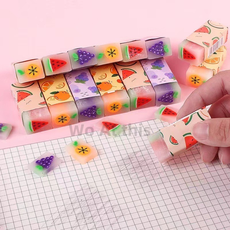 Cute Cartoon Creative Fruit Eraser Cartoon PVC Rubber School Office ...