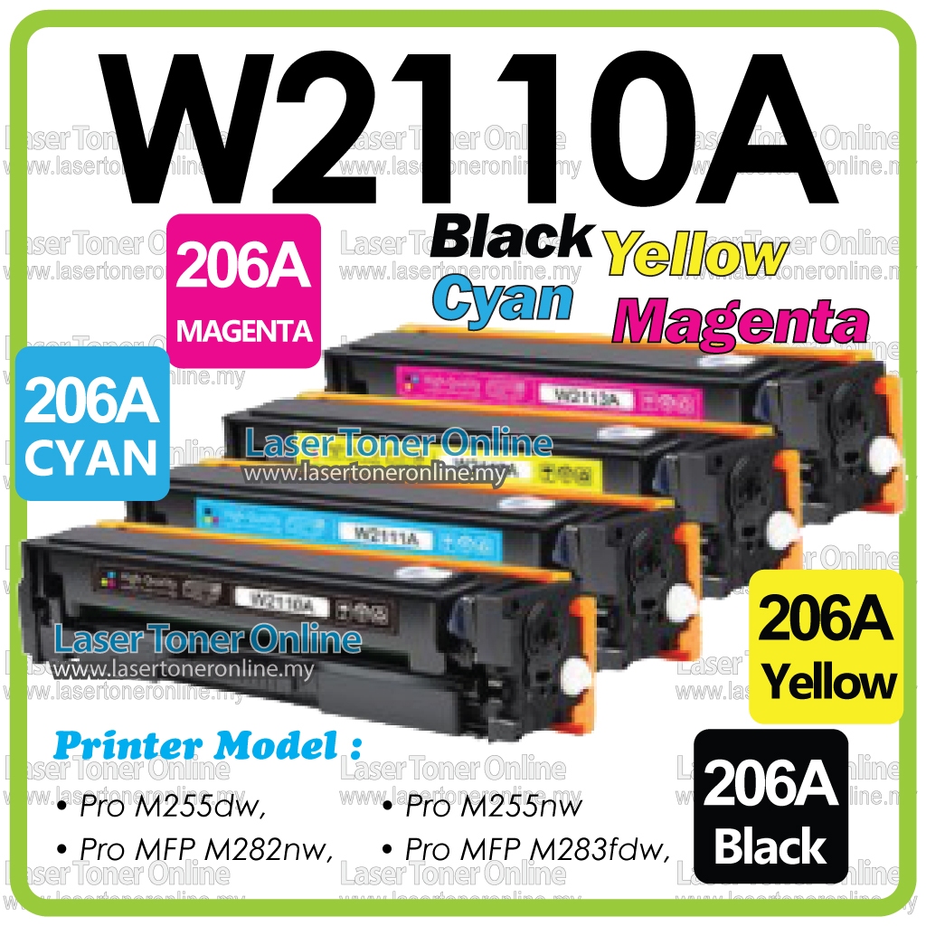 CYAN 206A W2110A W2111A W2112A W2113A Compatible With HP Color Laserjet ...