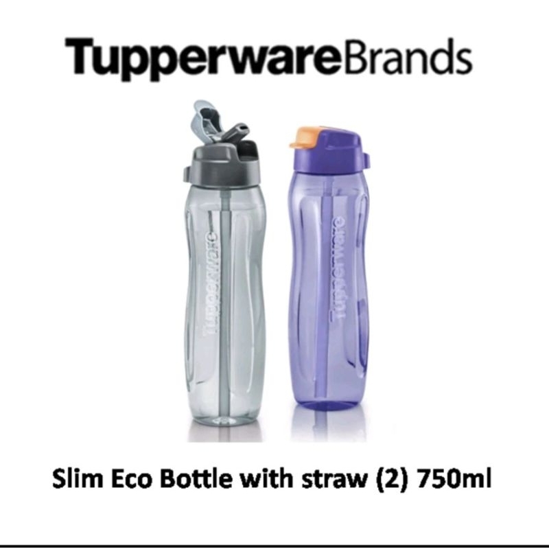TUPPERWARE SLIM ECO BOTTLE WITH STRAW 750ML | Shopee Malaysia