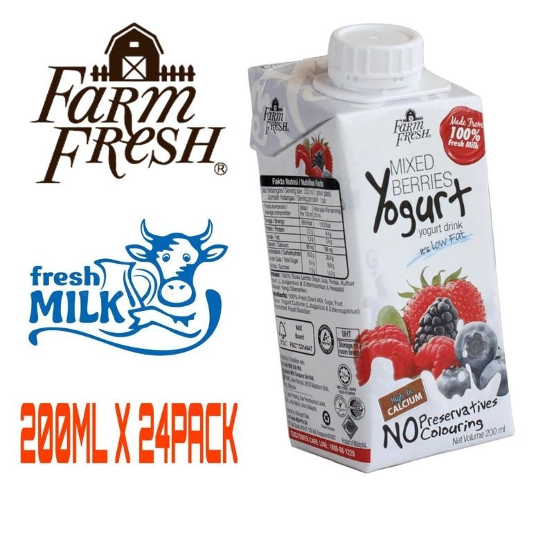 FARM FRESH UHT YOGURT DRINK MIXED BERRIES 200ML | Shopee Malaysia