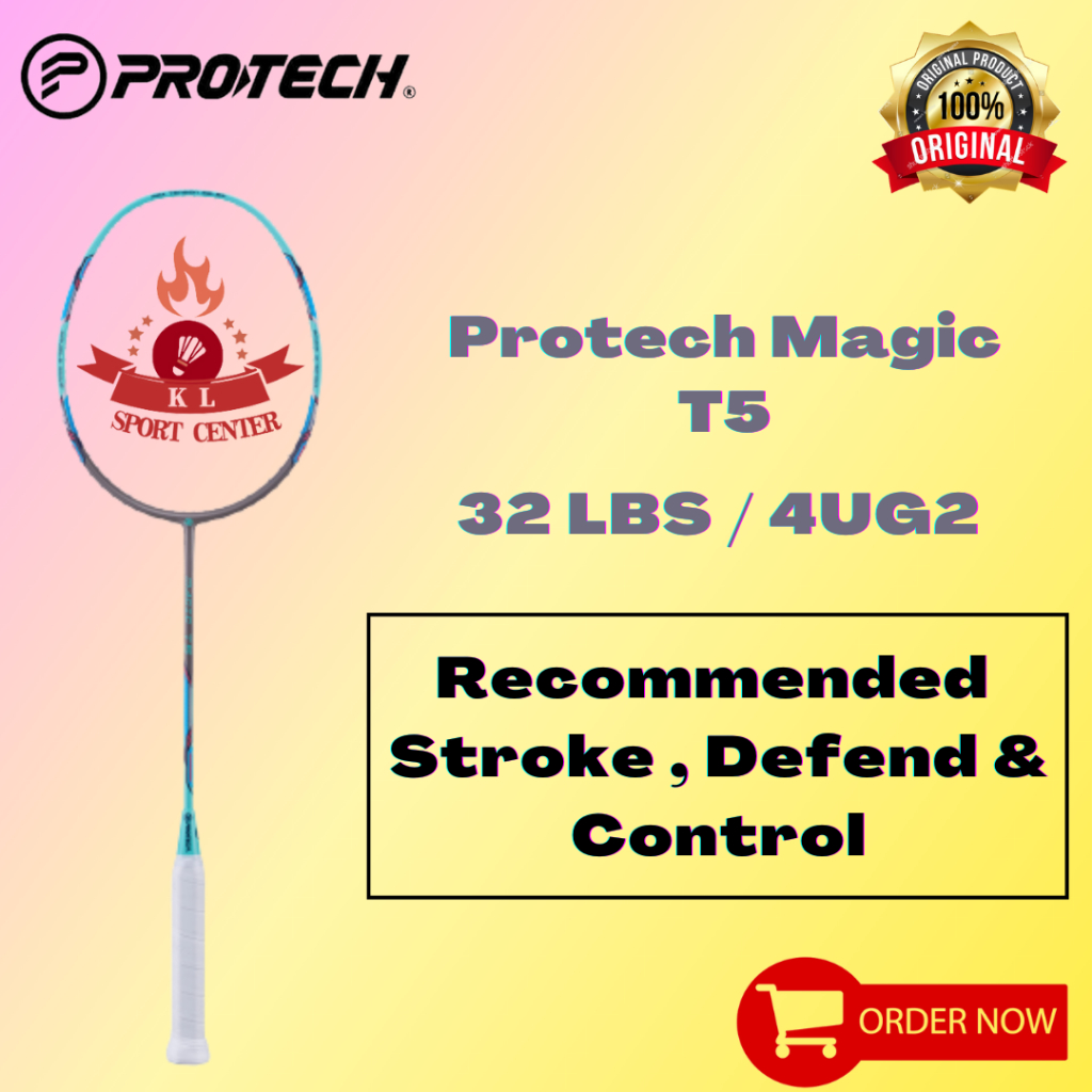 PROTECH MAGIC T5 | 4UG2 | MAX 32 LBS -Original Badminton Racket ...