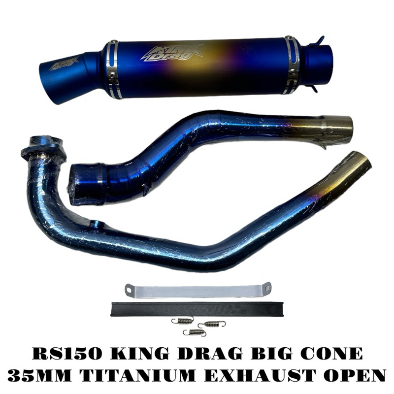 RS150 KING DRAG 35/51MM EXHAUST OPEN TITANIUM OFFER | Shopee Malaysia