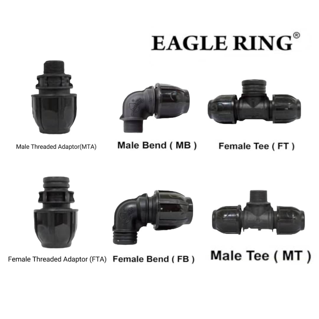 Poly Fitting MTA FTA Female Elbow Male Tee Poly Pipe Connector HDPE ...