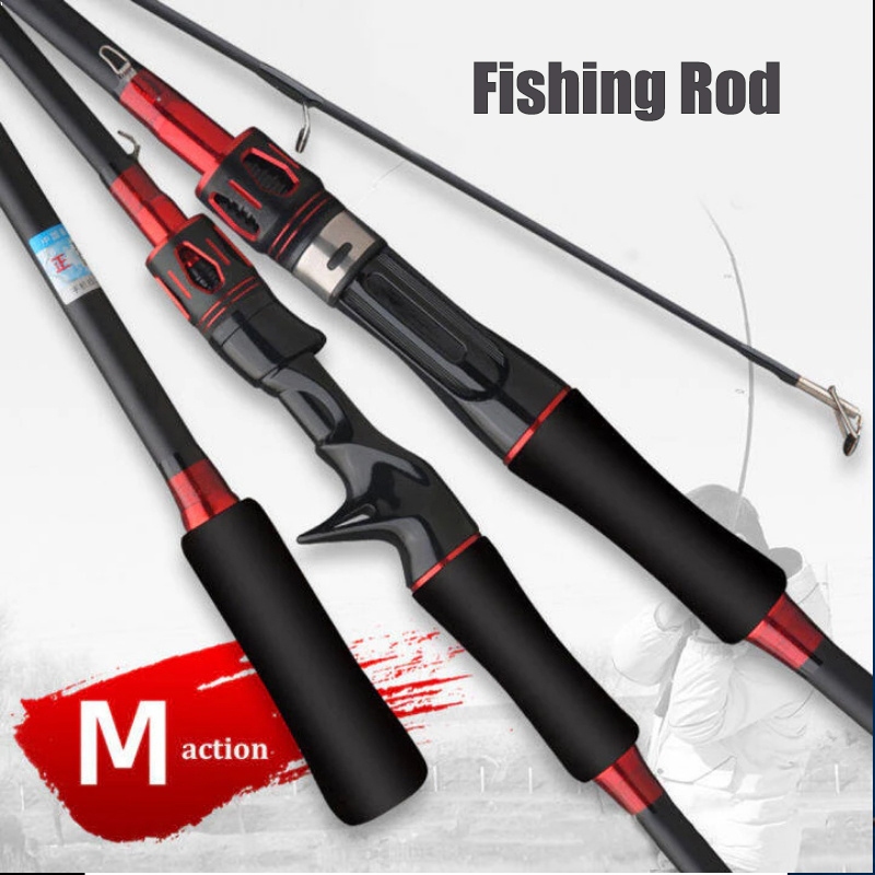 Serat Karbon Dan Kaca Spinning Casting Fishing Rod 1.65m 1.8m ...