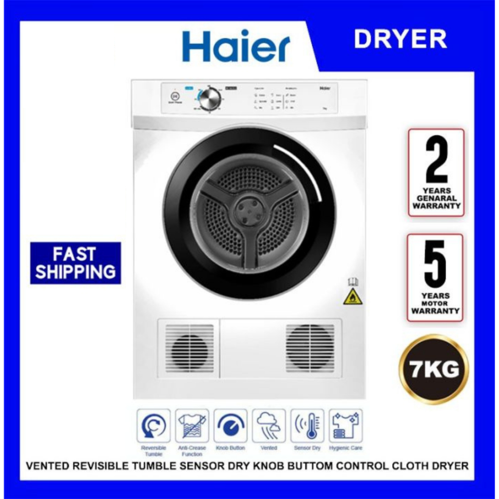 Haier Vented Dryer (7kg) HDV70A1 / Dryer Mesin Pengering Baju / 干衣机 ...