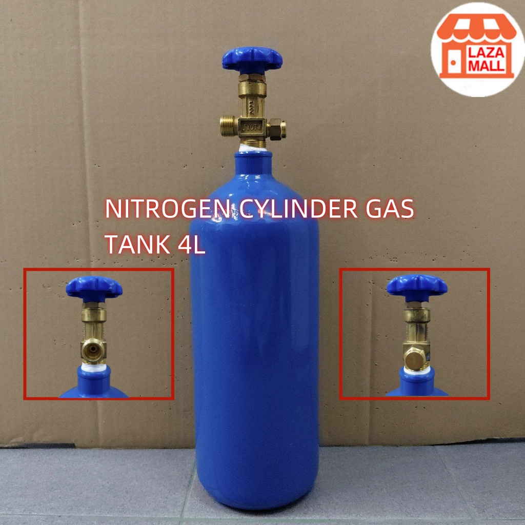 4LITER NITROGEN / OXYGEN CYLINDER GAS TANK PORTABLE BOTTLE WELDING ...