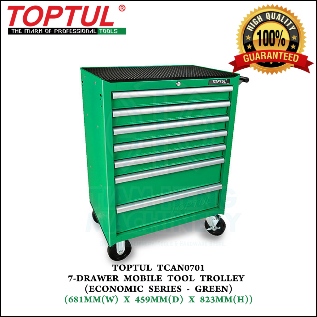 TOPTUL TCAN0701 7 DRAWER MOBILE TOOL TROLLEY 681MMWx459MMDx823MMHL ...