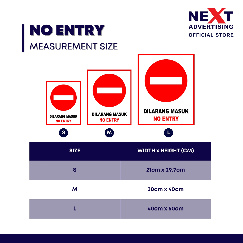 No Entry Sign / Dilarang Masuk | Sticker or Sticker on Board | Shopee ...