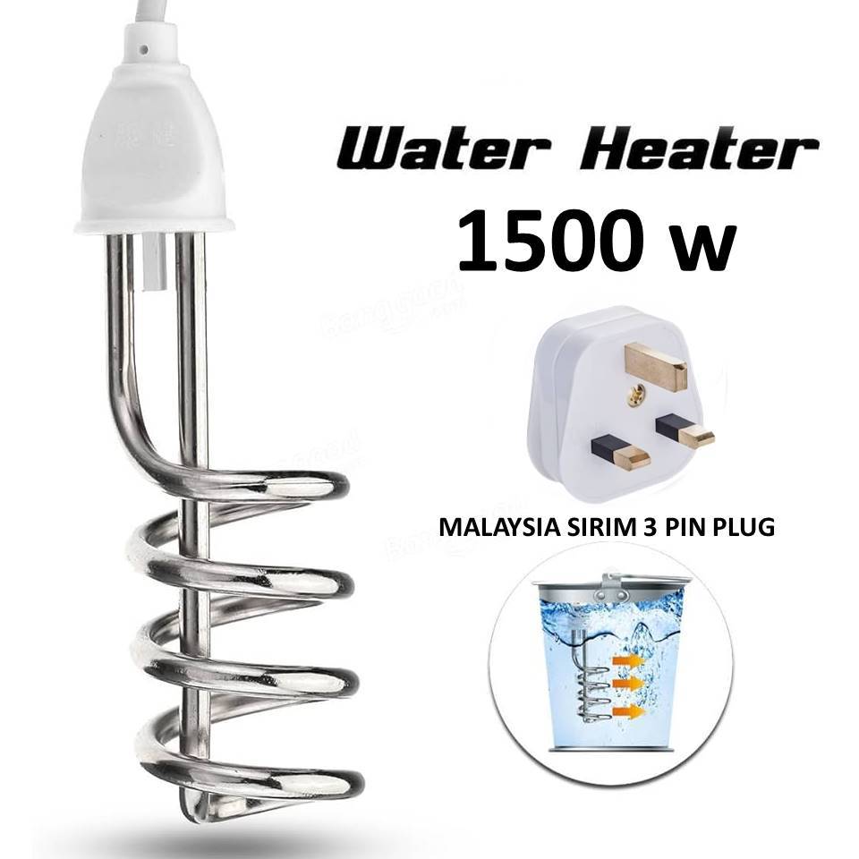 Pemanas Air Portabel heater 1500W Elektrik Cerek Coil Boil untuk Masak ...