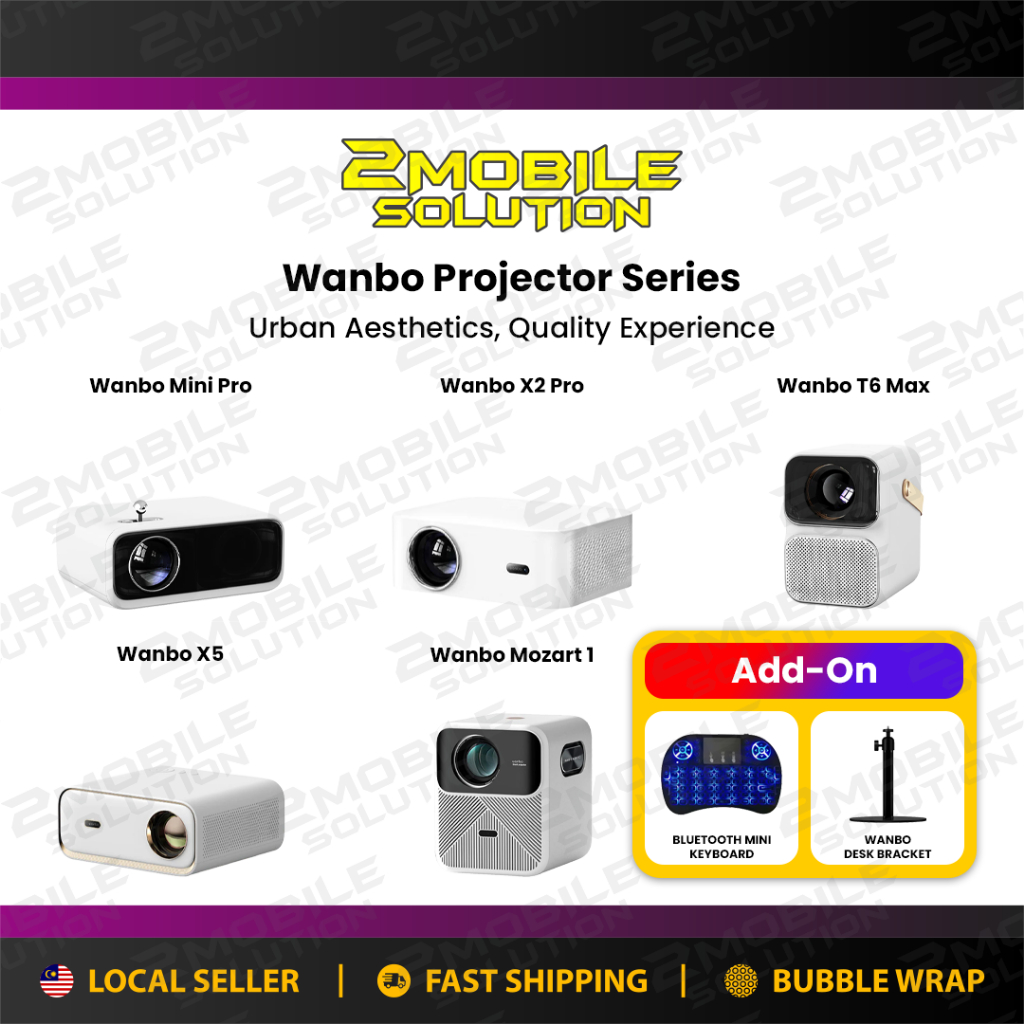 WANBO Projector Series T2 Max [New] | X5 | X5 Pro| Davinci 1 Pro | Mini ...