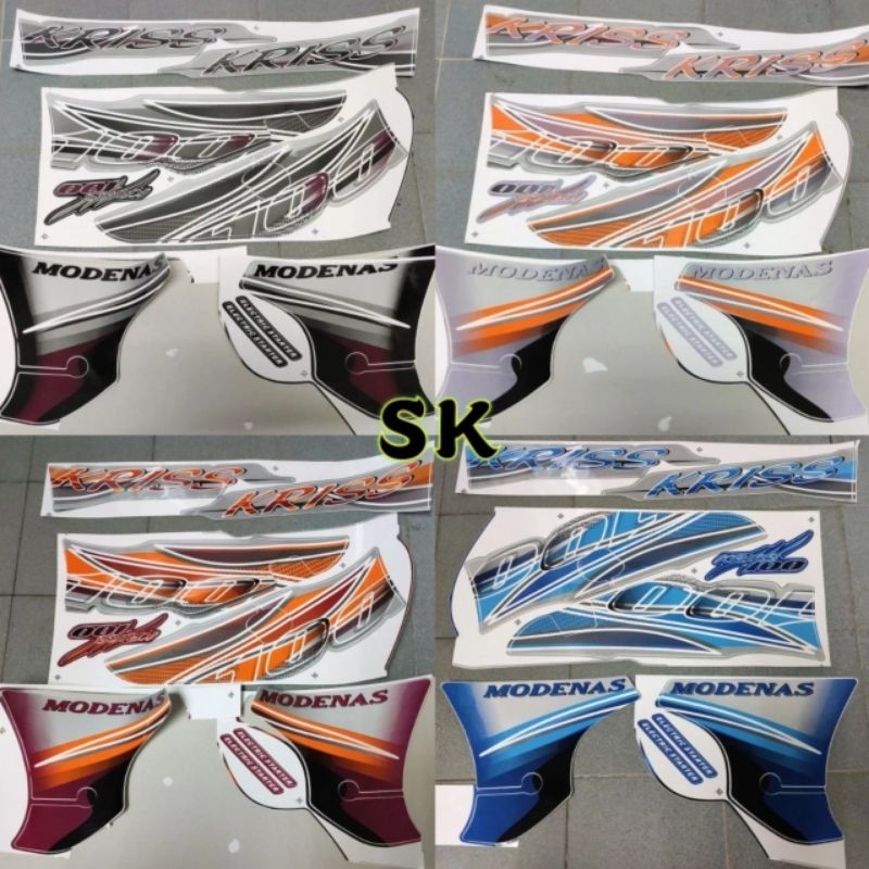 MODENAS KRISS 100 KRISS100 (13) STRIPE BODY STICKER STIKER (READY STOCK ...