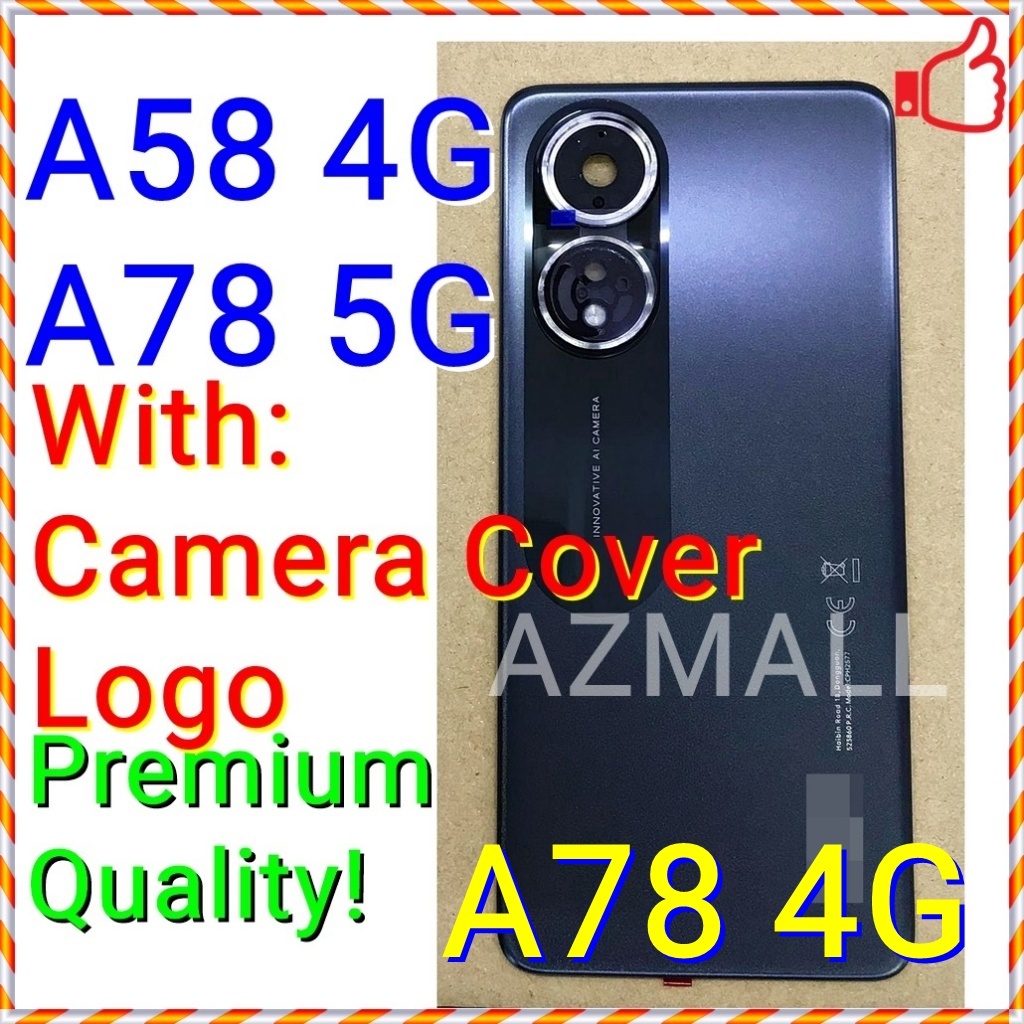 (2 Colors) NEW ORI Back Battery Camera Cover Housing for Oppo A78 5G / A58 4G / CPH2483 CPH2577 ...