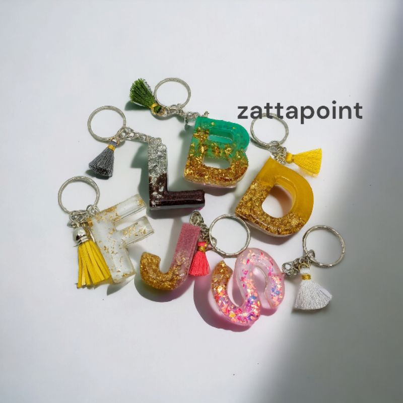 Resin Alphabet Keychain Handmade - Mix (READY STOCK) | Shopee Malaysia
