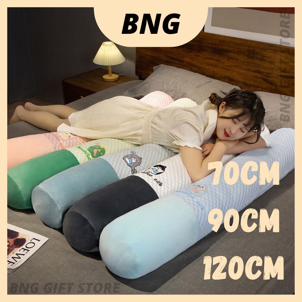 BNG Long Cute Ice Silk Material Long Pillow Animal Design Comfort Gift ...