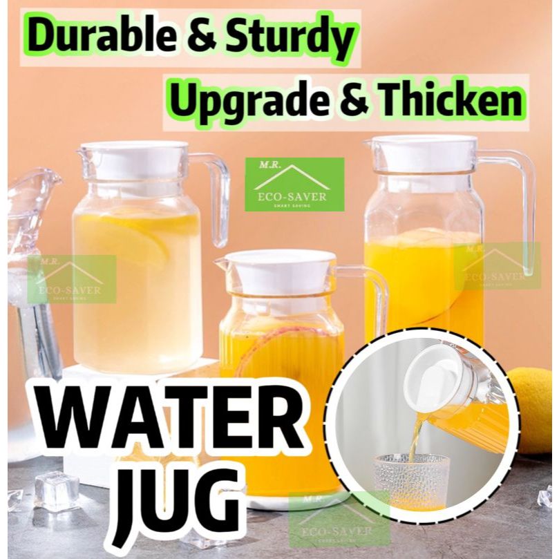 Transparent Drinking Glass Juice Serving Jug Bottle with Handle Premium ...