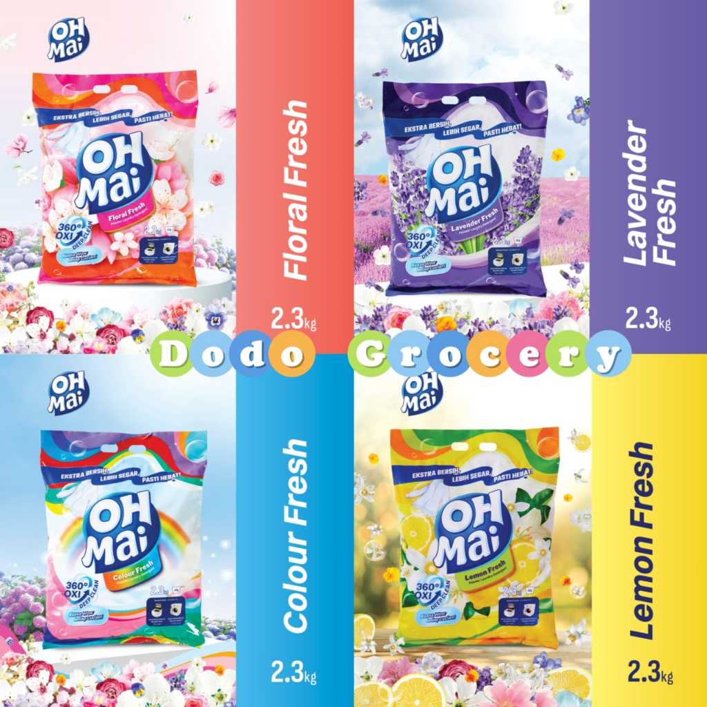 OH MAI POWDER LAUNDRY DETERGENT 2.3kg COLOUR/LEMON/LAVENDER/FLORAL FRESH | Shopee Malaysia