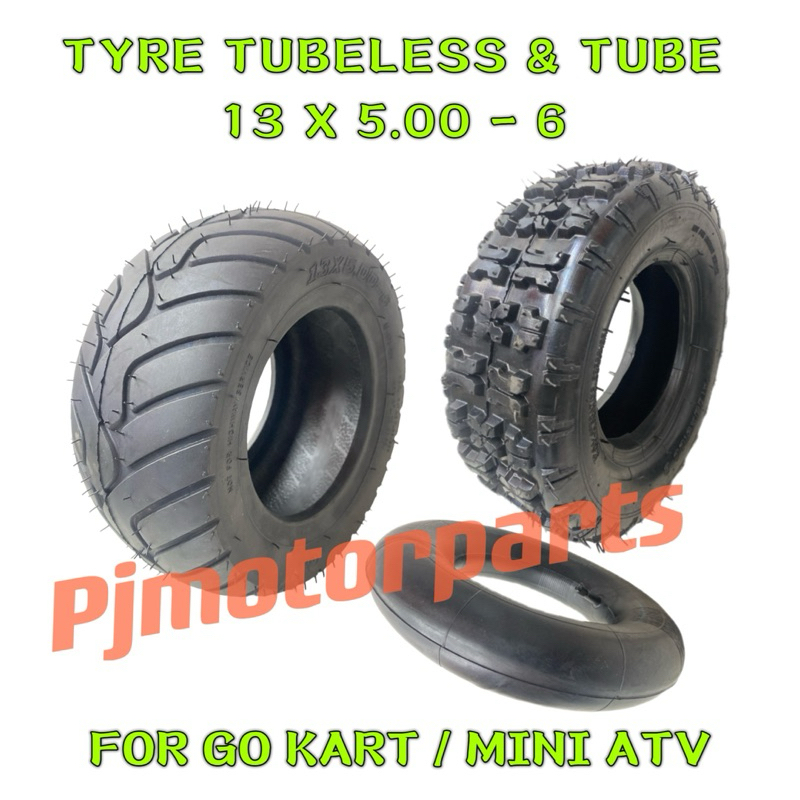 ( 13X5.00-6 ) OFF ROAD & ON ROAD TYRE TUBELESS TUBE TYPE FOR GO KART ...