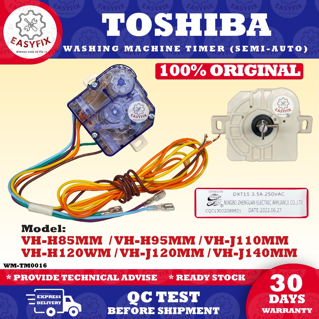 (100% ORIGINAL) VH-H85MM / VH-H95MM / VH-J110MM TOSHIBA WASHING MACHINE WASH TIMER DXT15 VH ...